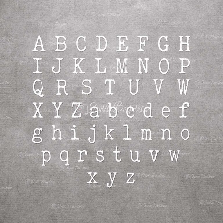 SCHO48 Light Grey Typewriter Alphabet – Studio Backdrops